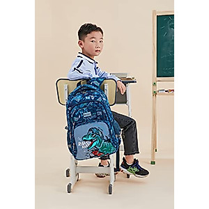 Cusangel Kids Backpack Boys,Boys Backpack with Lunch Box Multi Compartment Backpack, Dinosaur Backpack Chest Strap Side Pockets 16 Inch