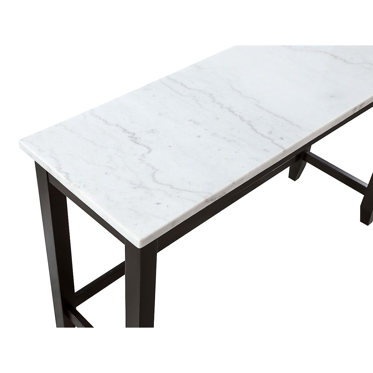 Coaster Home Furnishings Toby Rectangular Marble Top Counter Height Table Espresso and White