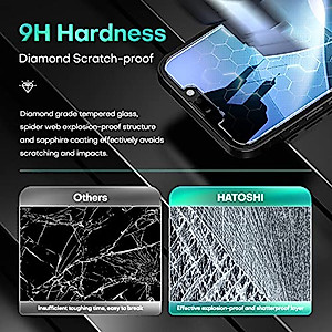HATOSHI 3 Pack Tempered Glass Screen Protector for iPhone 13 Pro Max with 3 Pack Camera Lens Protector, Case Friendly Easy Installation Clear Protective Glass Screen for iPhone 13 Pro Max 6.7-inch