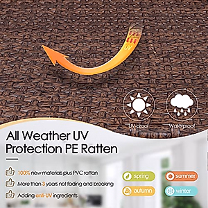 Garden Wicker Hanging Egg Chair with Seat Cushion and Pillow, Rattan Hammock Chair Ideal for Bedroom Patio Porch Lounge (Brown)