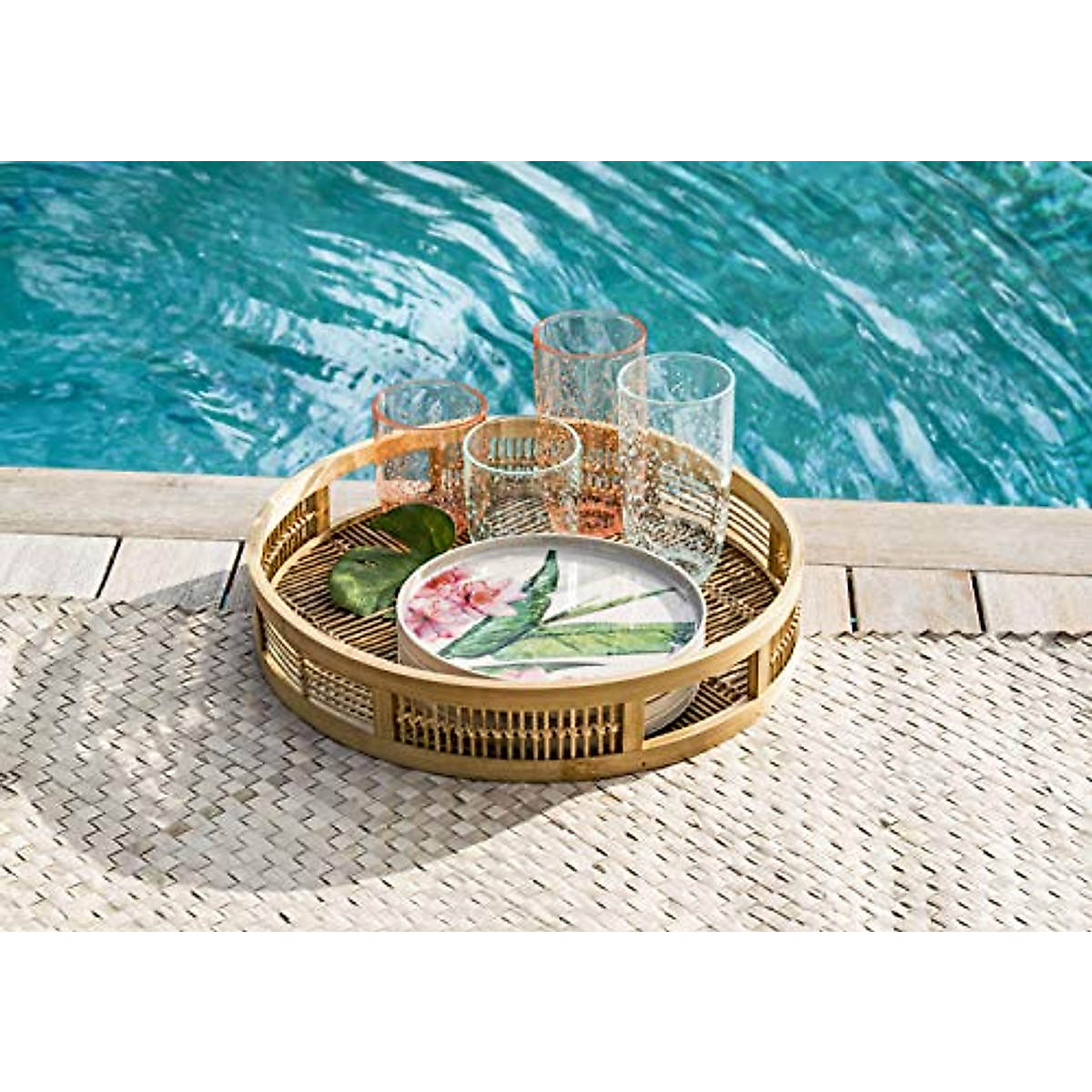 TarHong Bubble Double Old Fashion Glass Mint, 15.5 oz, Premium Plastic, Set of 6