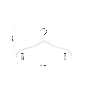 Simplify 6 Pack Velvet Hangers with Clips | Skirt and Pants | Slim Space Saving | Closet Organization | Non-Slip | Prevent Creases | Swivel Neck | Durable | White