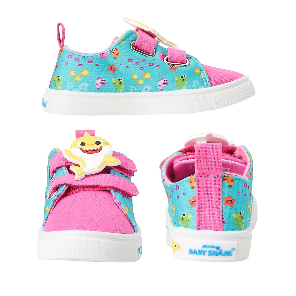 Nickelodeon Baby Girls' Shoes - Baby Shark Low-Top Laceless Sneakers (Toddler), Size 8 Toddler, Baby Shark