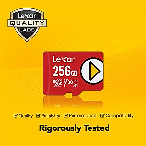 Lexar 256GB PLAY microSDXC Memory Card, UHS-I, C10, U3, V30, A1, Full-HD & 4K Video, Up To 160/100 MB/s, Expanded Storage for Nintendo-Switch, Gaming Devices, Smartphones, Tablets (LMSPLAY256G-BNNNU)