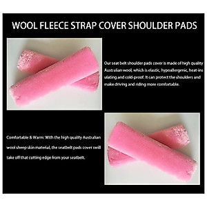 AICEL Soft Faux Sheepskin Car Seat Belt Cover, Shoulder Pad for Auto Seatbelt, Automotive Interior Accessories, Universal Cushion for Vehicles Camera Backpack Straps, Comfortable Driving (Pink)