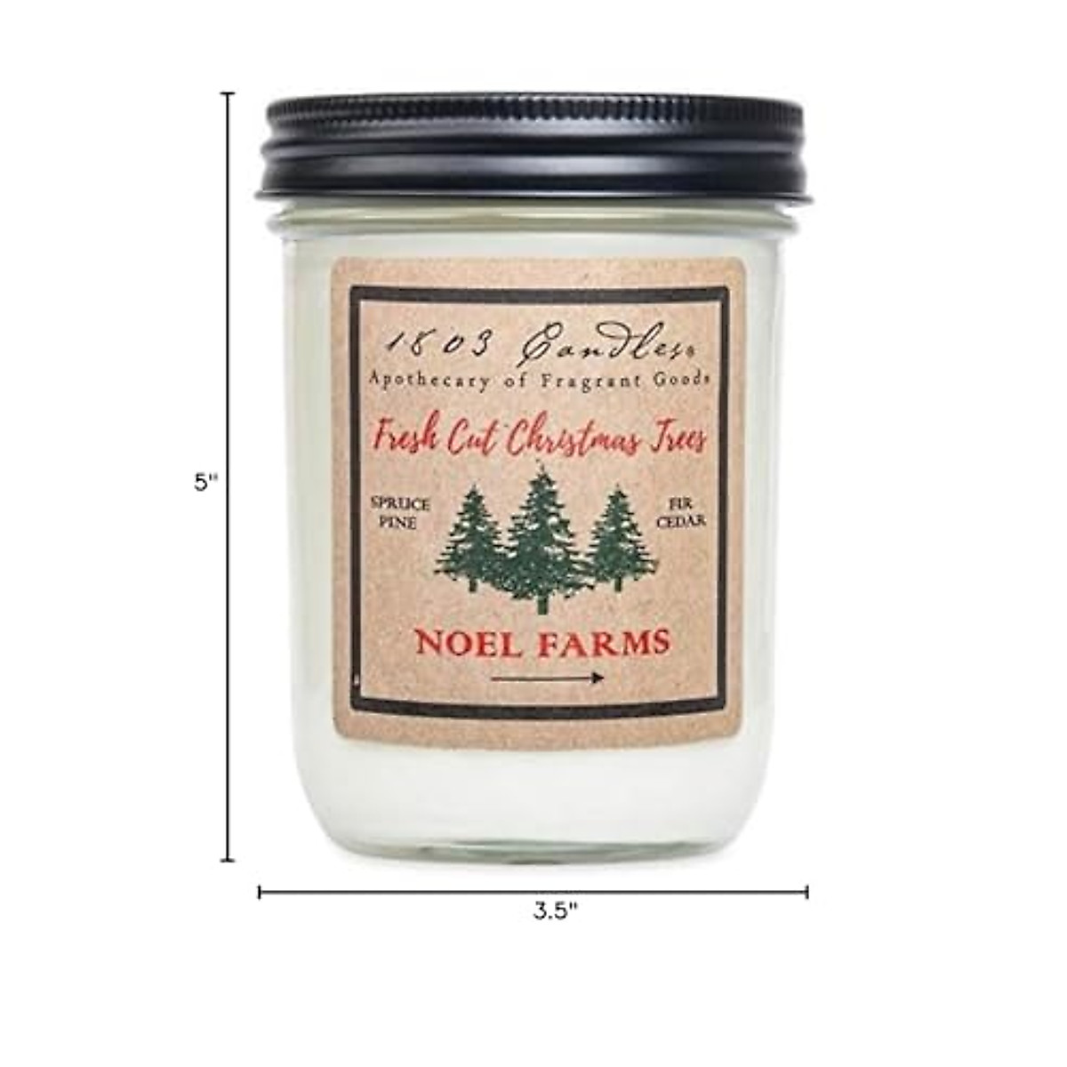 1803 Candles - 14 oz. Jar Soy Candles - (Fresh Cut Trees)