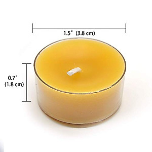 100% Pure Raw Beeswax Tea Lights Candles Organic Hand Made (Set of 12)