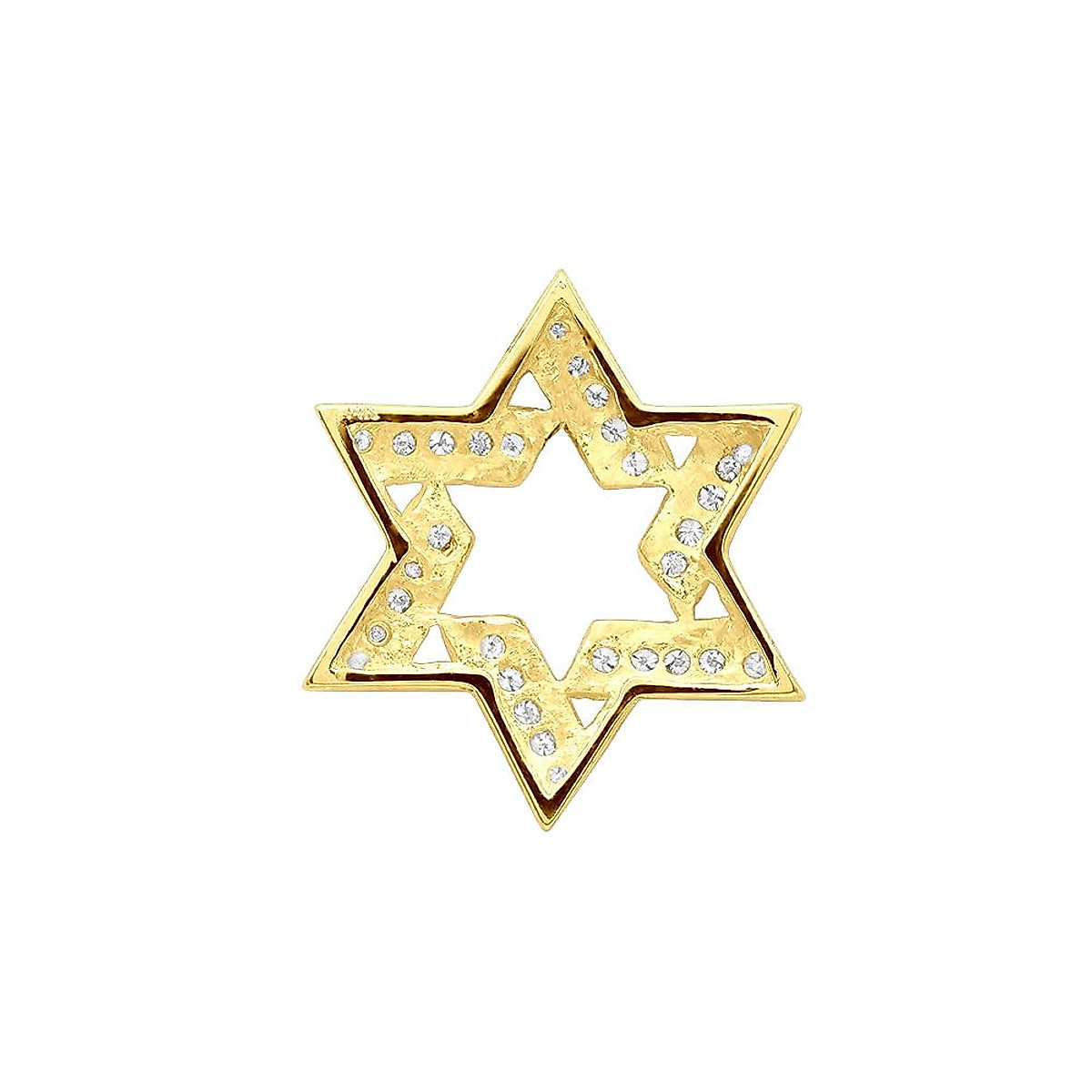 Star Of David Round Diamond Pendant 0.45ctw in 14k Gold (Yellow Gold)