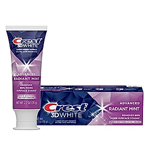 Crest 3D White Radiant Mint, Teeth Whitening Toothpaste, 2.7 oz