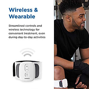 Omron Focus TENS Therapy for Knee Unit Wireless Muscle Stimulator With Sweep Waveform Technology, Medium, White