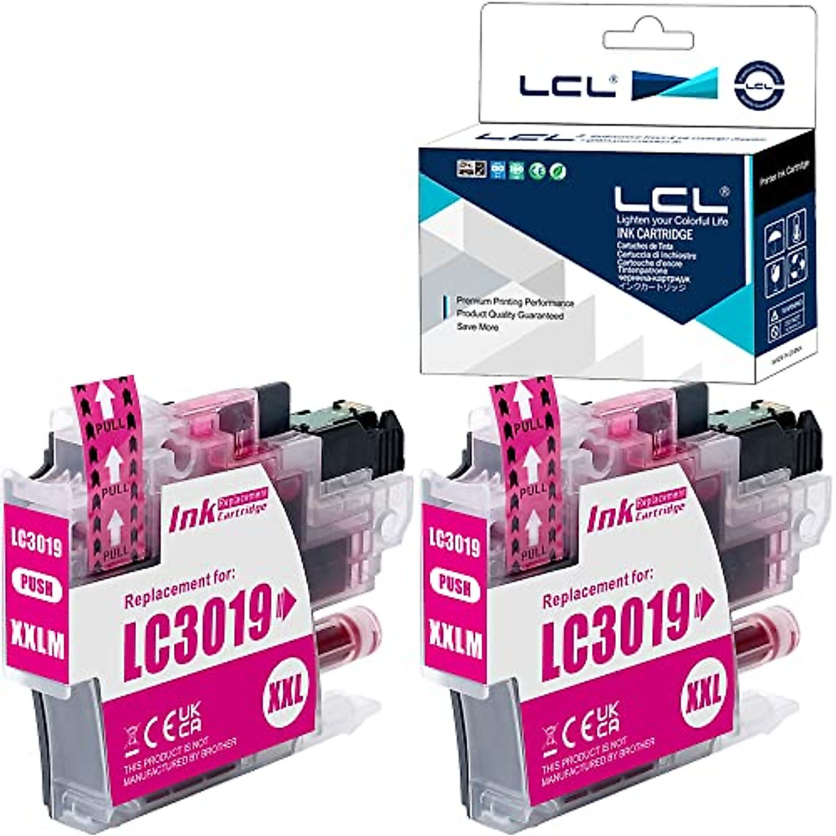 LCL Compatible Ink Cartridge Replacement for Brother LC3019 LC3017 XXL LC3017M LC3019M High Yield MFC-J5330DW J6530DW J6930DW J6730DW MFC-J5730DW MFC-J5335DW (2-Pack Magenta)