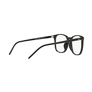 Ray-Ban RX5387F Low Bridge Fit Square Prescription Eyeglass Frames, Black/Demo Lens, 54 mm