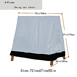 boyspringg Patio Swing Cover A-Frame Waterproof 72x67x55 inches UV Resistant Weather Protector Patio Furniture Cover for Garden Courtyard (Grey)