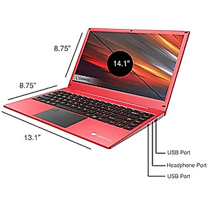 Gateway 14.1" FHD High Performance Laptop in Red Ryzen 5 Quad-Core up to 3.7 Processor 8GB DDR4 RAM 256GB SSD HDMI Wi-Fi Win 11