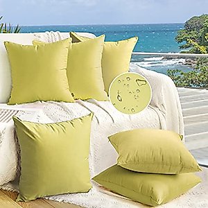 Coddsmz Pack of 6 Decorative Christmas Pillow Cover DIY Outdoor Waterproof Pillow Covers Decorative Garden Cushion Cover Throw Pillowcase for Patio Tent Balcony Couch Sofa (Khaki, 18x18in/45x45cm)
