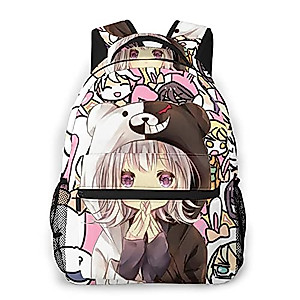 Yimuynr Anime Cosplay Unisex Daypack All Over Printed Bookbag Laptop Bag Backpack School Bag Rucksack, White-style