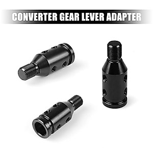 UGSHY 1 PC M12 x 1.25 Universal Shift Knob Adapter, Aluminum Alloy Transmission Gear Stick Shift Connector, for Non Threaded Shifters (Black)