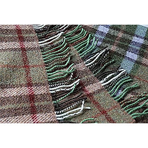 Genuine Irish, 100% Wool Throw & Toss Blanket, Traditional Plaid Print, Soft Warm Heirloom Quality Lambswool, Imported from Ireland, 54" x 72" Inches, Green