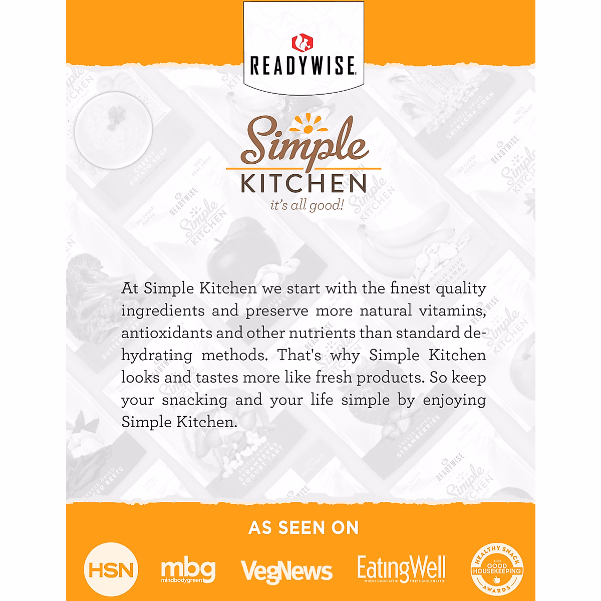 READYWISE - Simple Kitchen, Orange Drink Mix, 86 Servings, Healthy, Powdered Drink Mix, Healthy Drinks, Emergency Food Supply, 10 Can