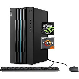 Lenovo 2023 IdeaCentre 5i Gaming Desktop PC, AMD Ryzen 7 5700G 8-Core(Up to 4.6GHz), GeForce RTX 3060, 64GB RAM 3200MHz, 2TB PCIe SSD + 2TB HDD, Keyboard & Mouse, Ethernet, WiFi 6, Bluetooth, Win11