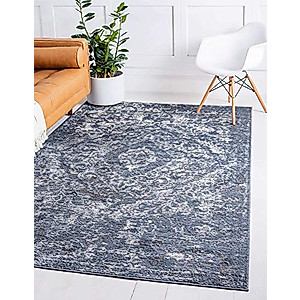Unique Loom Portland Collection Area Rug - Astoria (5' 3" x 8' Rectangle, Blue/ Ivory)