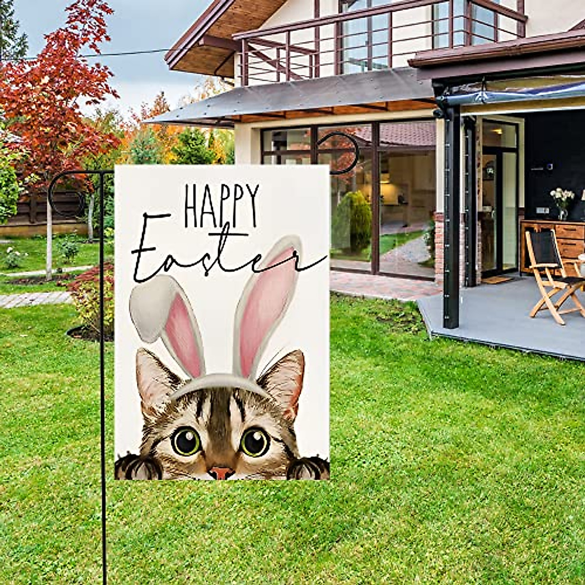 St Patricks Day Garden Flags 12 x 18 Double-Sided Green Hat Clovers Burlap Easter Day Garden Flags He is Risen LGBT Decorations