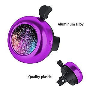 MZELQ Bicycle Bell Cute Clear Sound Adjustable Size Aluminum Bike Accessories Bell Ring for Girls Women Kids Adults (Glittery)