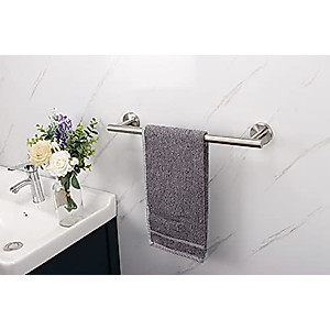 TocTen Bath Towel Bar - Thicken SUS304 Stainless Steel Bathroom Towel Holder, Towel Rod for Bathroom Heavy Duty Wall Mounted Towel Rack Hanger (16IN, Brushed Nickel)