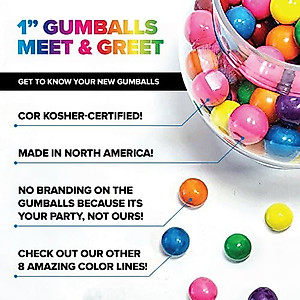 Candy Envy - Assorted 1 Inch Gumballs - 2lb Bag - Approximately 113 Gumballs Per Bag - North American Made & Kosher Certified - Gumballs for Gumball Machine - Gumball Refills