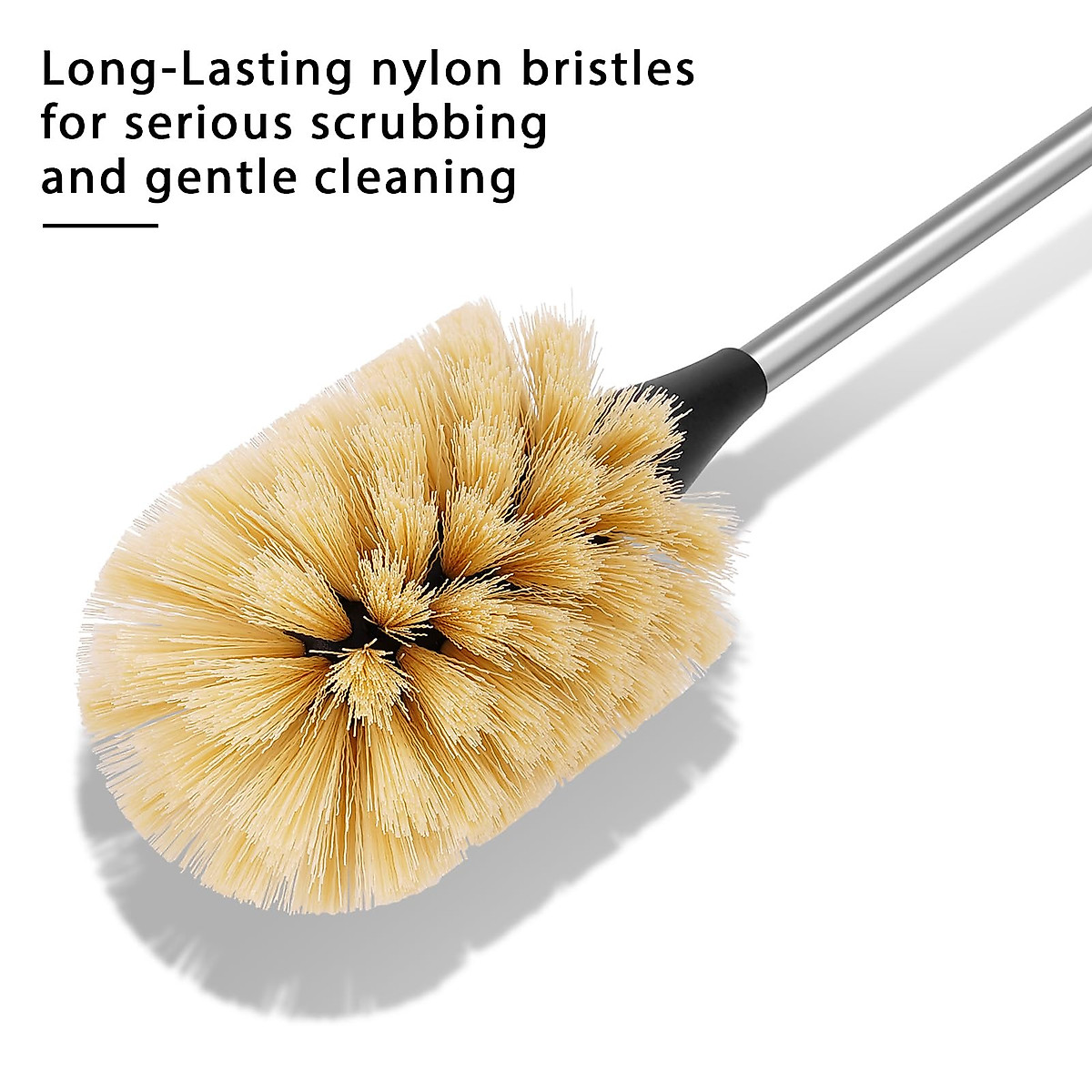 Purtribe Water Bottle Cleaning Scrubbing Brush, Stainless Steel Bottle Brush, Compatible with Sport Bottles, Tumblers, Water Cups, Coffee Mugs, Wine Decanters, Glasswares, Round, 1 Pack (13 in)