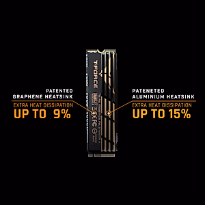TEAMGROUP T-Force CARDEA A440 Graphene & Aluminum Heatsink 1TB with DRAM SLC Cache 3D NAND TLC NVMe PCIe Gen4 x4 M.2 2280 Gaming Internal SSD Read/Write 7,000/5,500 MB/s TM8FPZ001T0C327