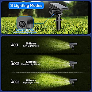 EIUIO Solar Outdoor Lights, Solar Lights Outdoor Waterproof, Solar Spot Lights Outdoor with Auto On/Off and 3 Lighting Modes, Outdoor Lights for Garden Decor, Outdoor Decor, 4 Pack(Cool White)