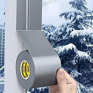 MILEQEE Cloth Duct Window Seal Strip Tape for Winter, 2.75in x 66FT, Weather Stripping Sealing Insulation Tape for Windows and Door, Easy Tear Sealer Draft Blocker Silver