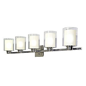 Design House 556175 Oslo 5 Light Vanity Light, Satin Nickel