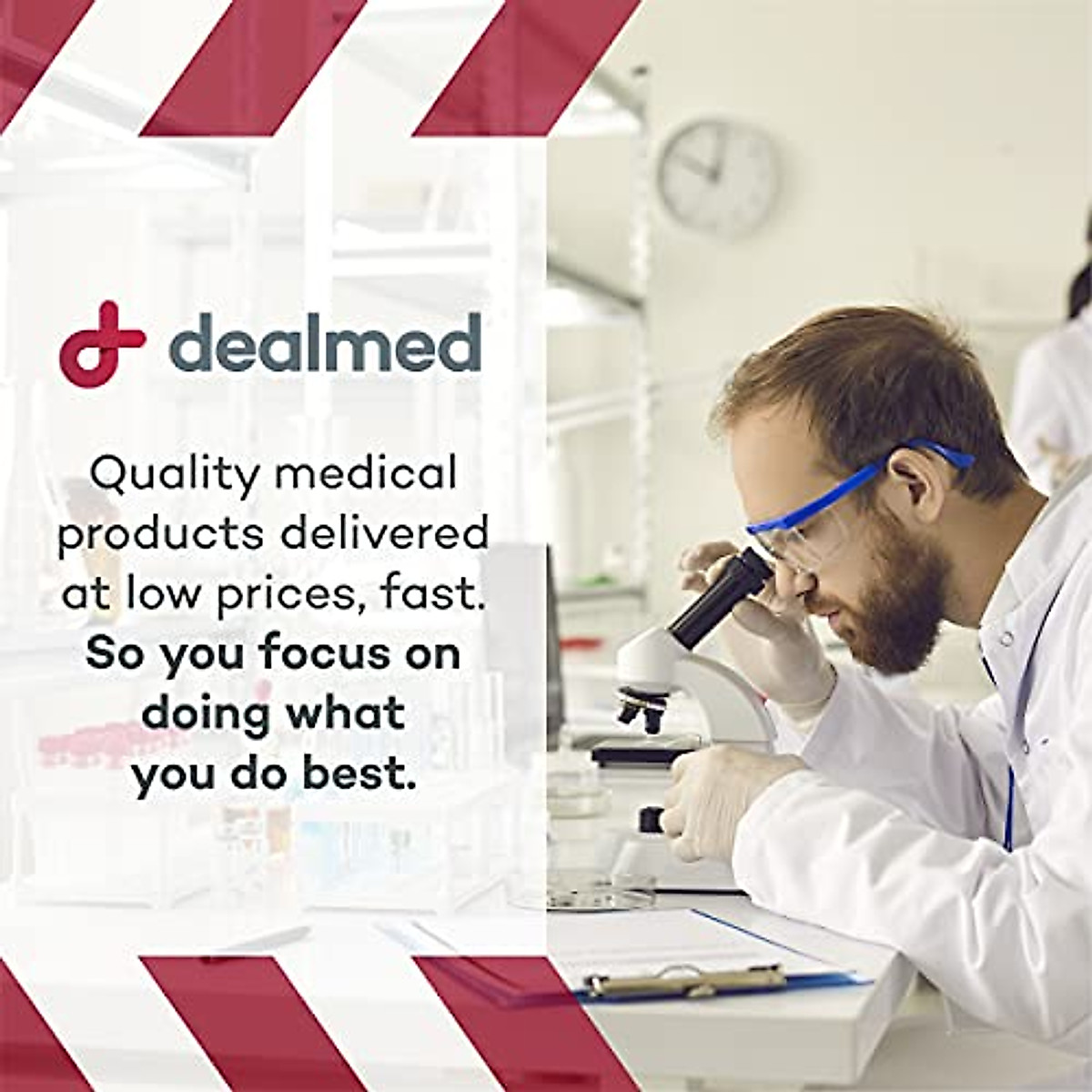 Dealmed Vinyl Exam Gloves – 100 ct. Medium Medical Gloves, Disposable Gloves, Non-Irritating Latex Free Gloves for a First Aid Kit and Medical Facilities