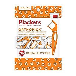 Plackers Orthopick Flosser for Braces, Pack of 4 (36 Flossers Each)