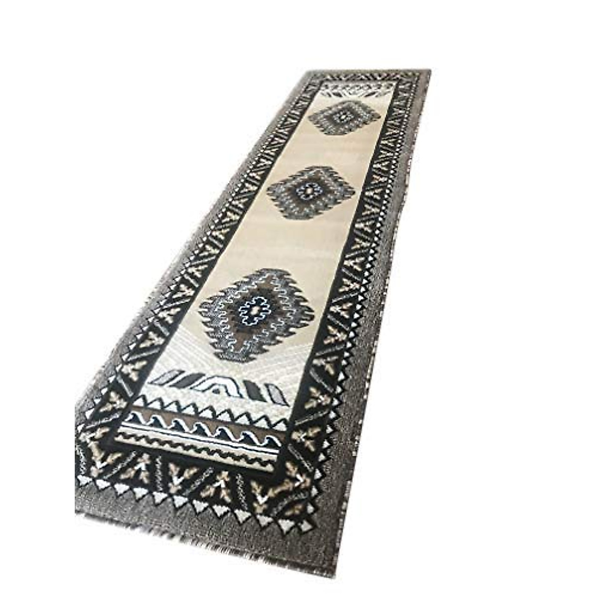 Southwest Native American Runner Rug Berber Design #D143 (2ftx7ft.1in.)