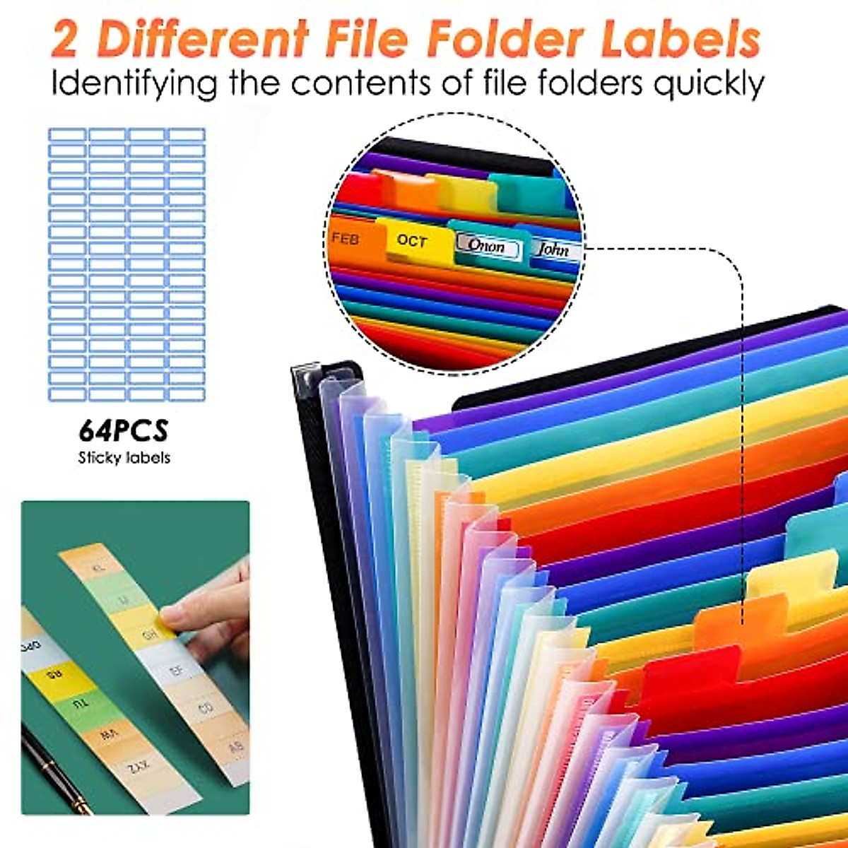 Large Accordion File Organizer, 24 Pockets Legal File Folder, Expanding File Folder for Legal/Letter/A4 Size Papers, Receipt, Bills, Important Documents
