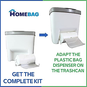 Plastic Bag Roll Dispenser, Trash Bag Storage Box Holder Multipurpose for Home, Kitchen, Bathroom, Car and Pet Waste bag Includes Garbage Small Plastic Bag Roll (30 bags - 13” x 20”) (White)