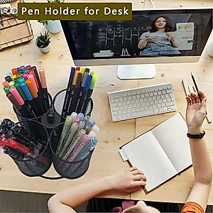 BESSKON 360° Rotating Kitchen Silverware Organizer,Utensil Organizer,4 Compartment Flatware Organizer,Countertop Utensil Holder for Spatula,Knives,Spoons and Forks,Counter Cutlery Caddy for Party