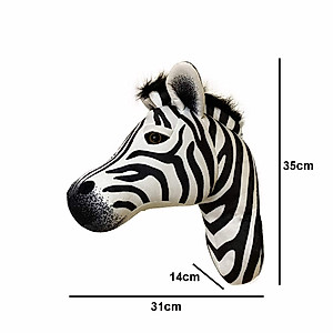 WOKI Jungle Zebra Stuffed Animal Heads for Wall Nursery Room Mount Charmers Fantasy Wall Decoration Hanging Girls Children Room