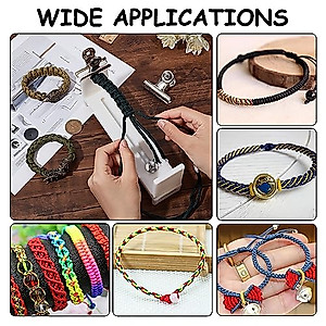 NBEADS Acrylic Bracelet Jig, Adjustable Paracord Jig Wristband Maker U Shape Clear Scale Bracelet Weaving Jig Maker DIY Wristband Rope Knot Braided Fixing Tools with 2 Clips, White