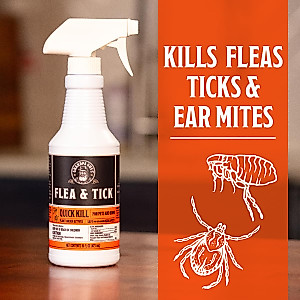 Grandpa Gus's Natural Flea & Tick Spray with Plant-Based Actives, Ready-to-Use, Quick Kills Fleas, Ticks & Mites from Small Animal, Dog, Cat & Home, 16 fl oz