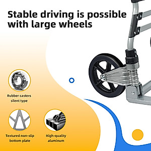 RJTEK 【Upgraded Version】 Heavy-Duty Folding Hand Truck and Dolly 350lb Capacity, Telescoping Handle, Dolly cart, Luggage Trolley Cart,Moving Dolly, Lightweight,with 2 Ropes