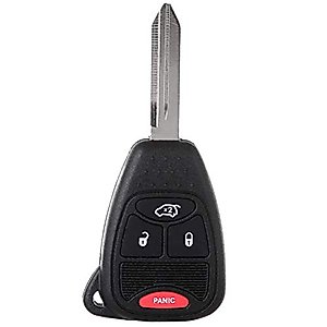 ZENITHIKE Replacement Keyless Entry for Smart Proximity Remote Key Fob Uncut Ignition Keyless 4 Buttons with Key Blade 05 06 07 08 09 10 11 12 13 14 15 16 for Jeep for Chrysler for Dodge X 1