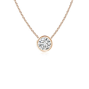 Angara Natural 0.25 Ct Diamond Classic Pendant Necklace for Women in 14K Rose Gold (Color : H | Clarity : SI2) | April Birthstone, Birthday, Anniversary, Wedding Jewelry Gift For Women