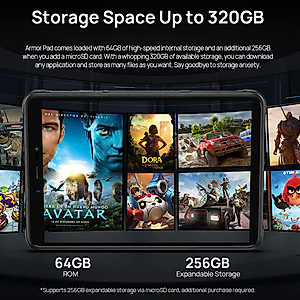 Ulefone Armor PAD Rugged Tablet Android 12, 8 Inch Waterproof-Tablet, Octa Core 4GB+64GB 256GB Expandable,7650mAh Battery Industrial Tablet PC, 13MP+5MP, IP68&IP69K Tablets, 2.4G/5G WiFi,OTG,GPS/NFC