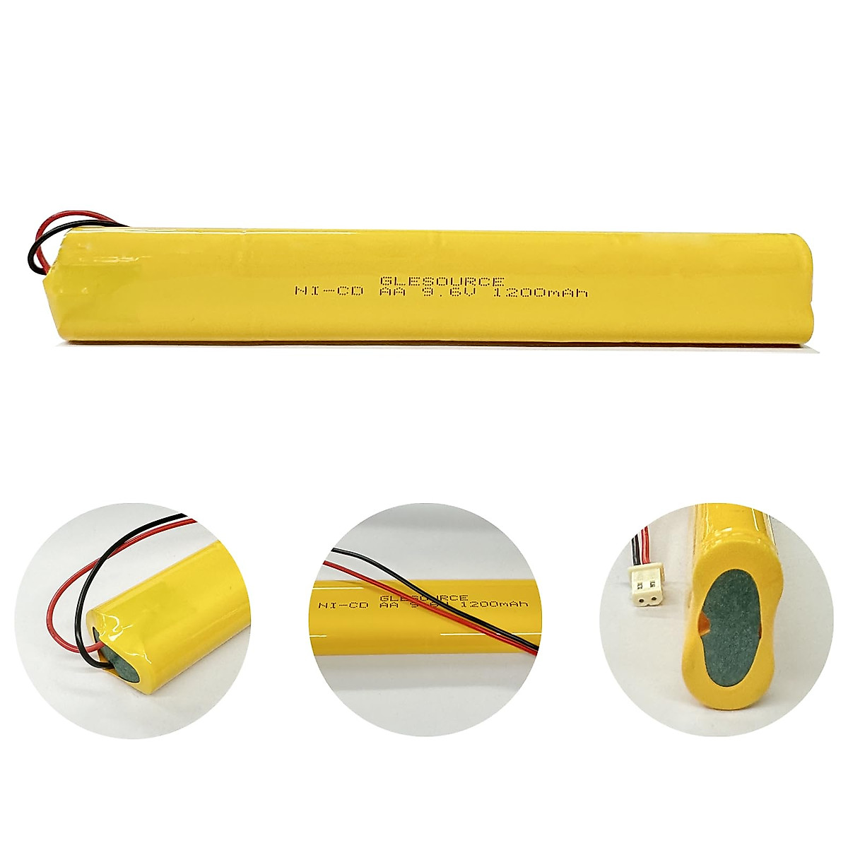 GLESOURCE 9.6V BBAT0043A Emergency Light Battery, AA*8 1200mAh Batteries Compatible for OSI OSA228 DANTONA CUSTOM-306-U BBAT0044A BAA-96 ELB-B003 Exit Sign Battery Replacement (2 Pack)