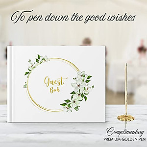 Wedding Guest Book, 7 x 9 Guest Book Wedding Reception, Wedding Guest Book with Free Pen, 120 Pages Guestbook for Wedding, Guest Book for Wedding, Wedding Books for Guests to Sign