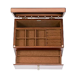Mele & Co Brisbane Wooden Jewelry Box in Walnut Finish